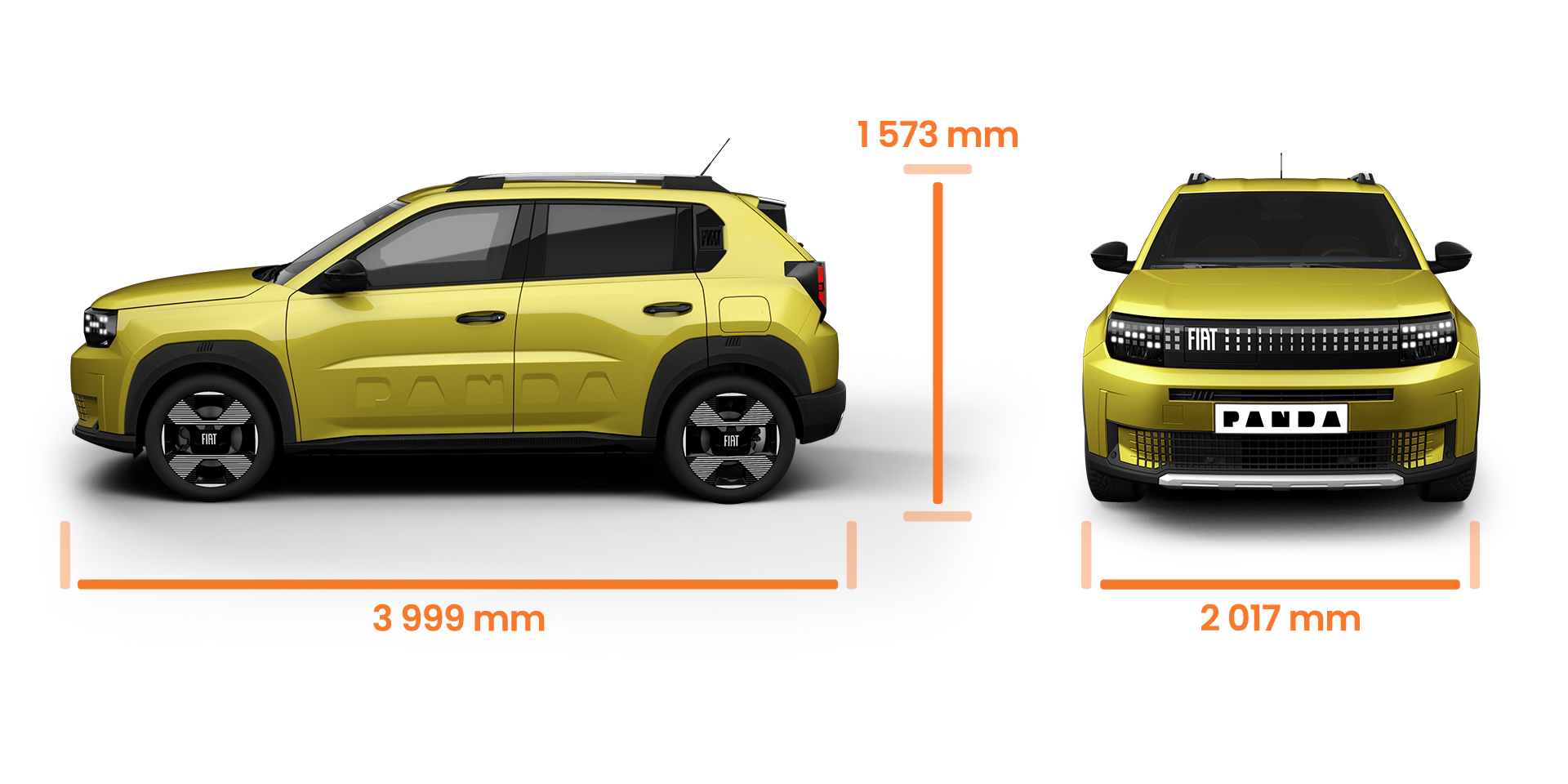 Fiat Grande Panda Électrique | Dimensions techniques | Fiat FR